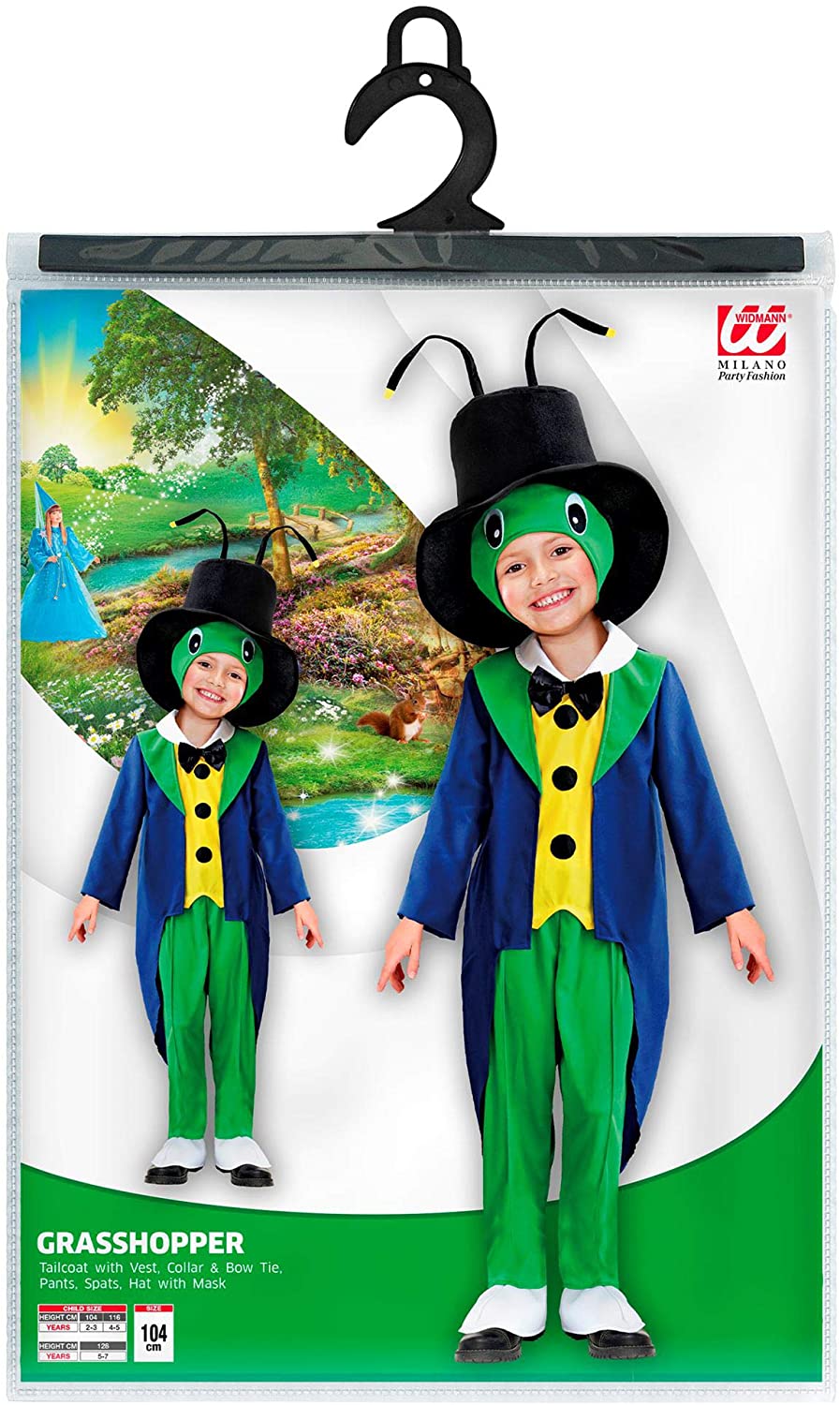 Widmann 11012640 Children’s Locust Costume, Green/Blue, 128 – BigaMart