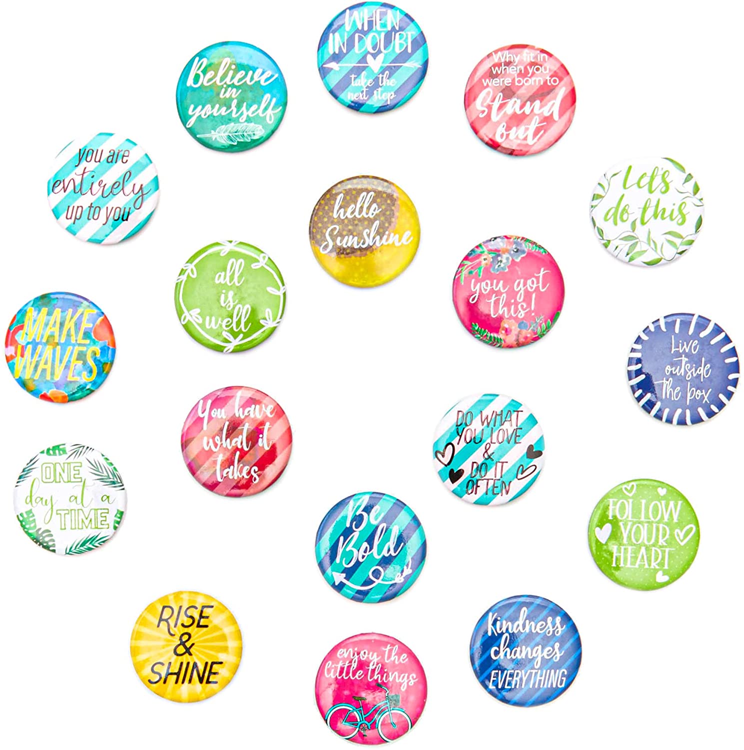 Inspirational Magnets for Lockers or Fridge (18 Count), 3.2 cm – BigaMart