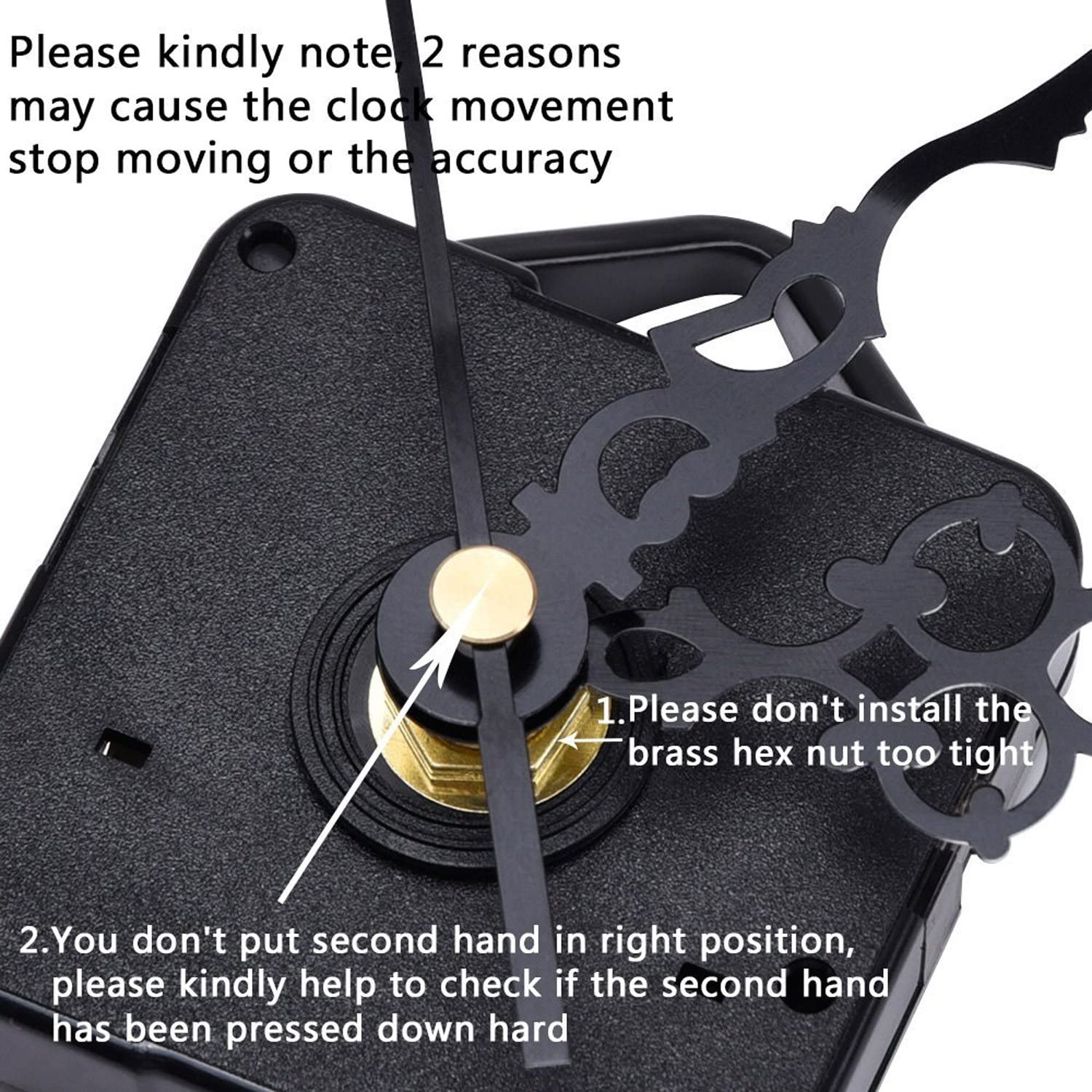 Continuous Sweep Quartz Clock Movement, 3/25 Inch Maximum Dial ...