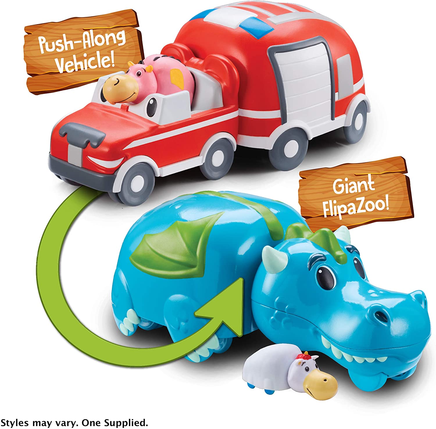 CHTK4 7031 FLIPaZOO World Vehicle and Figure Set-Styles Vary, Multi ...