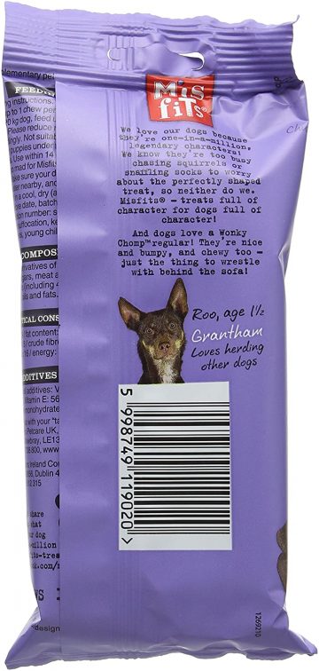 Misfits Wonky Chomp Dog Treats (Pack of 12 x 170g) for Dogs From 10 ...