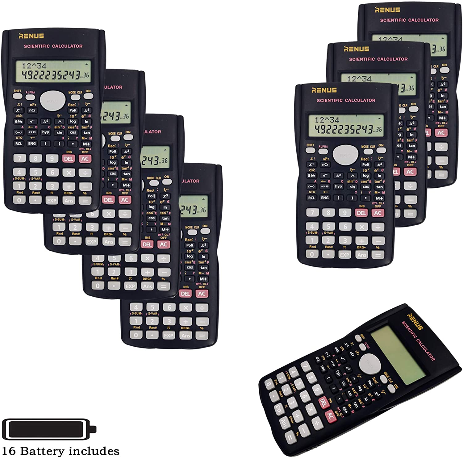 RENUS 8 Packs, 2-Line Engineering Scientific Calculator Function ...