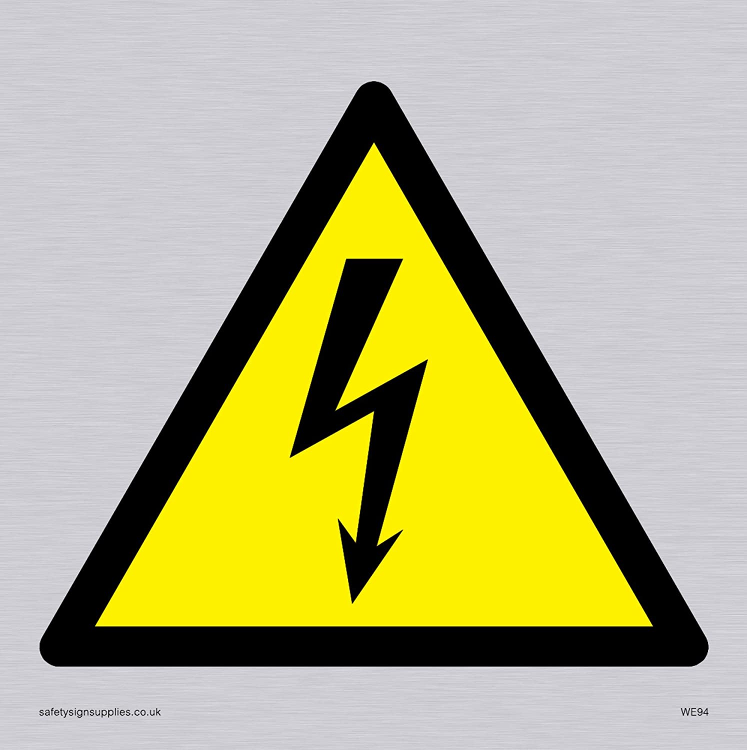 Viking Signs WE94-S10-SV Electrical Warning Symbol Sign, Silver Vinyl ...