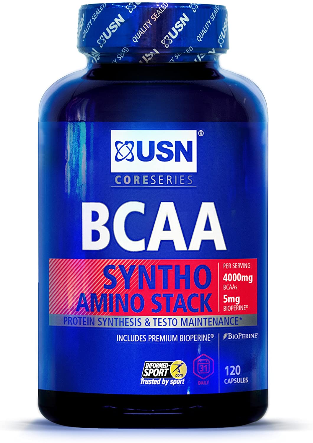 USN BCAA Syntho Stack Essential Amino Acid Stack Capsules – Tub of 120 ...