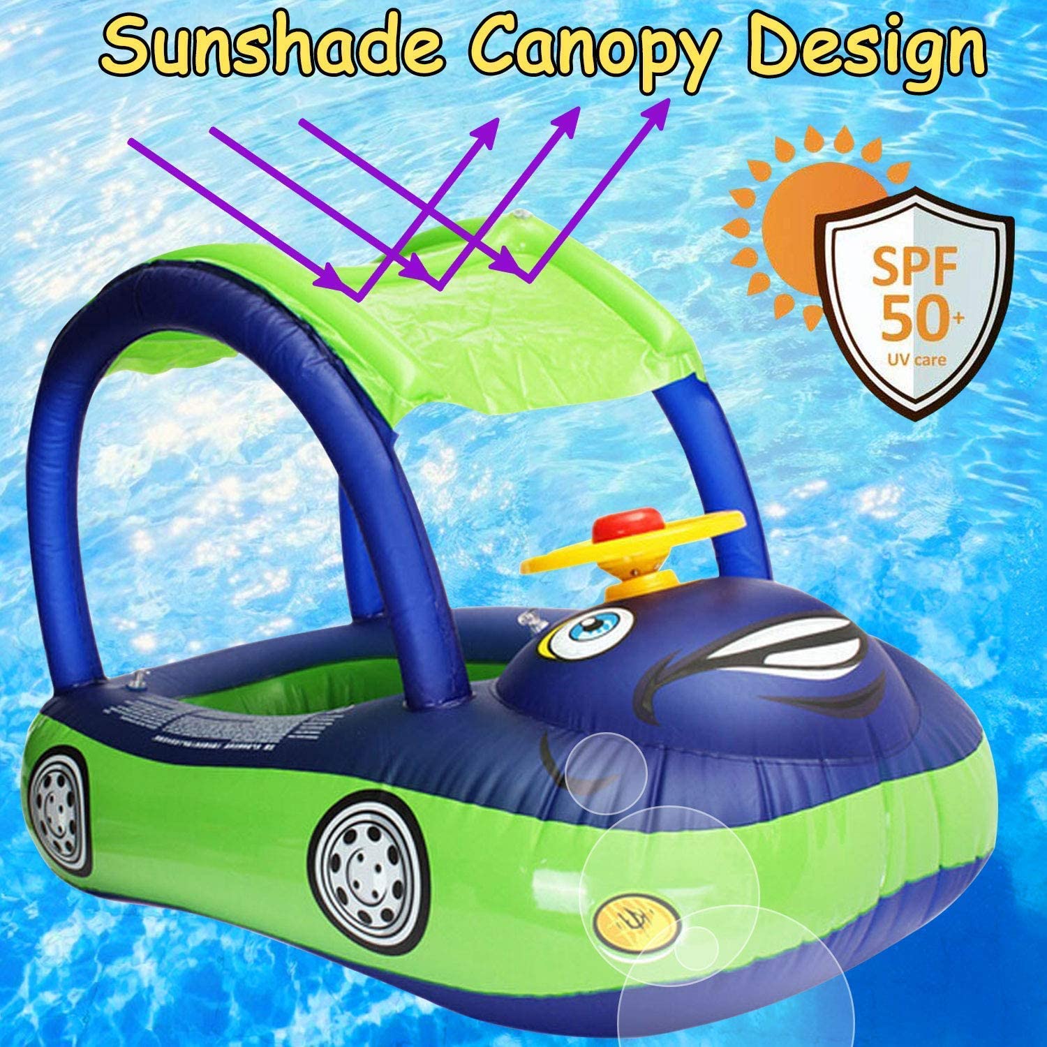 Monkey Home Baby pool float with canopy, Pink and Yellow Summer ...