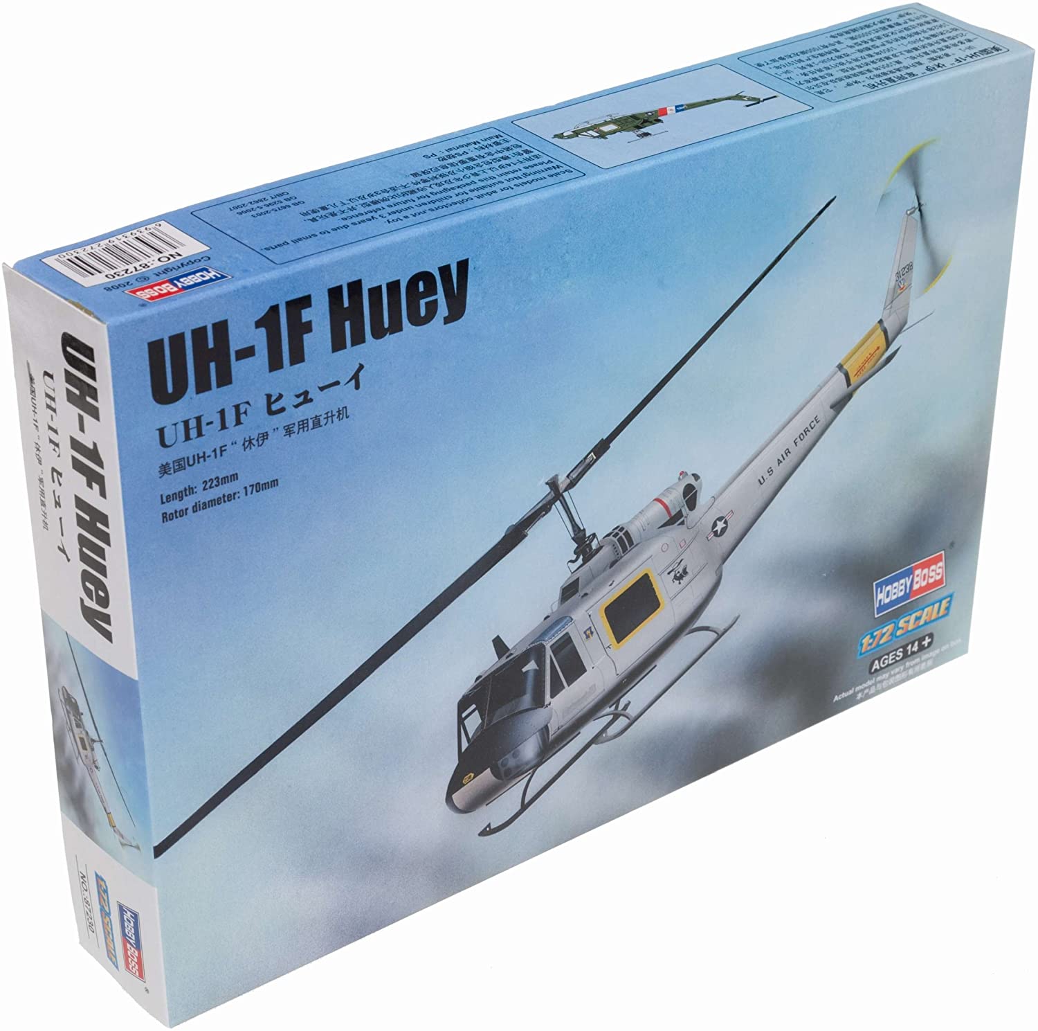 Hobbyboss 87230″ UH-1F Huey Plastic Model Kit, 1:72 Scale – BigaMart
