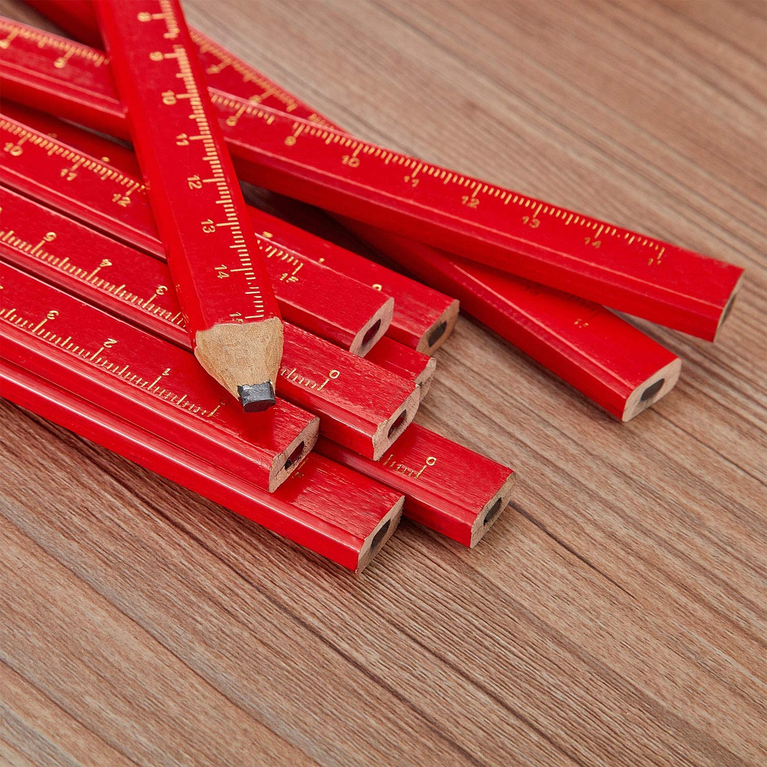 20 Pieces Flat Wood Carpenter Pencil Wood Cased Pencil Construction ...