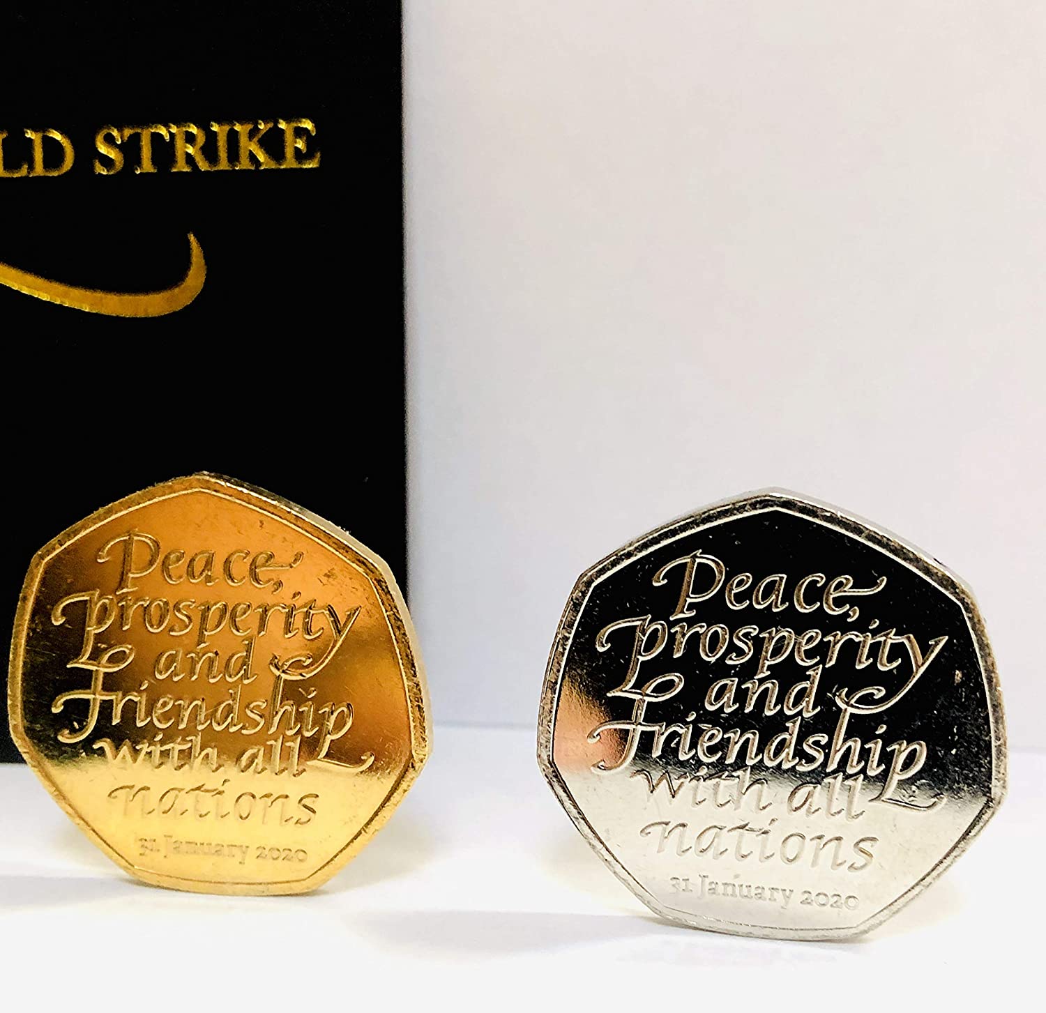 24ct Real Gold Plated Brexit 50p Two Coin Set UNCIRCULATED with Coin ...