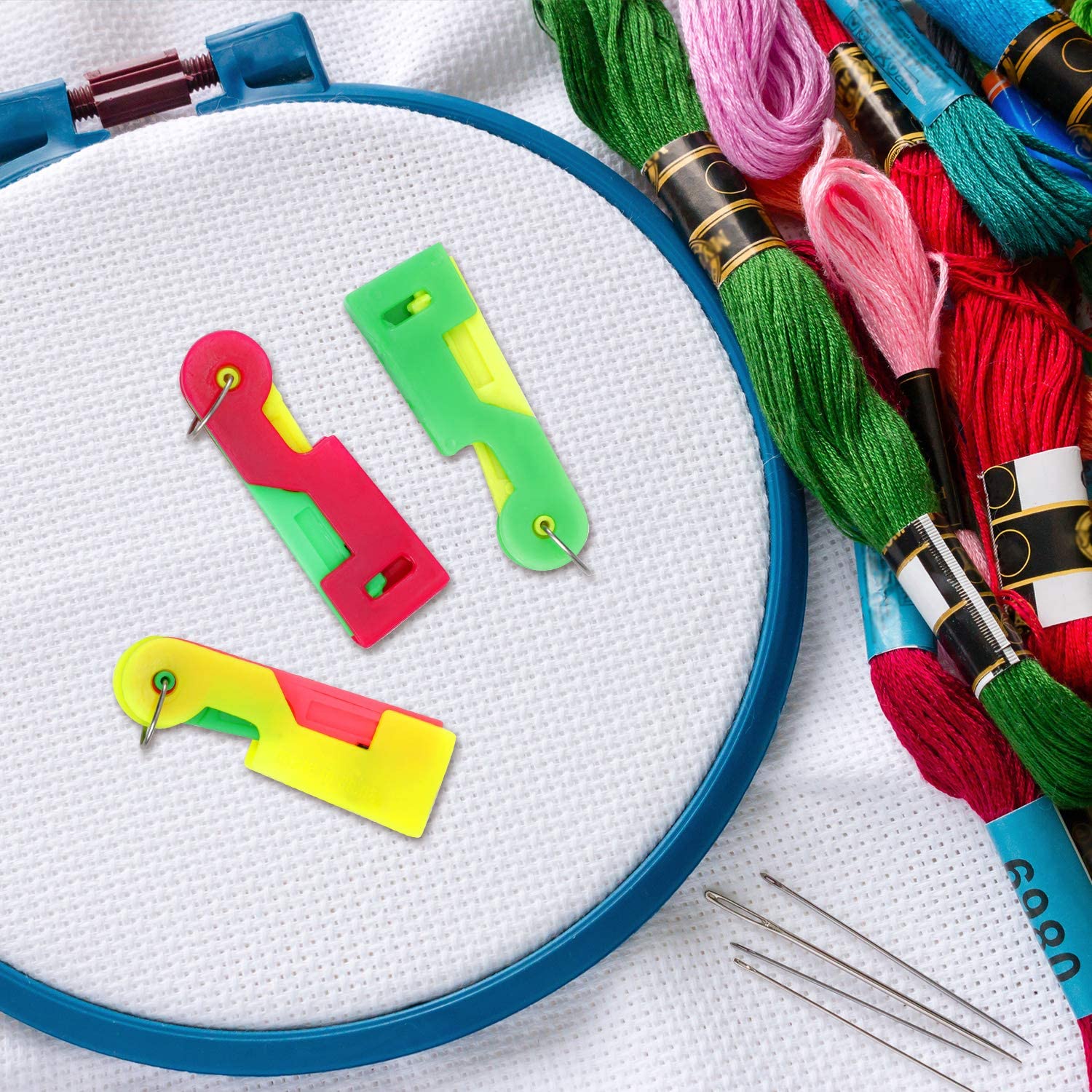 20 Pieces Automatic Needle Threading Device Self Threading Hand Needle