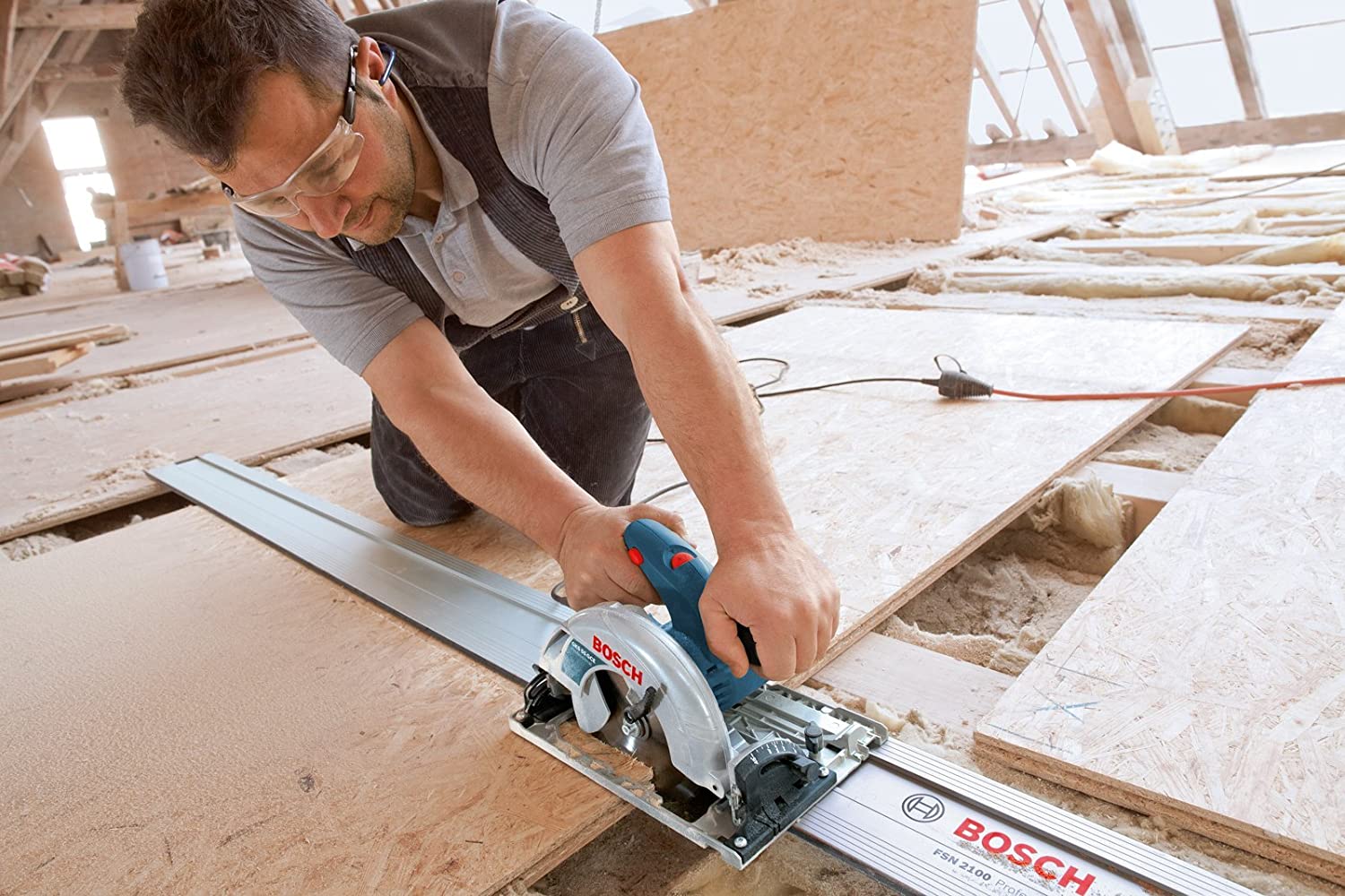 Bosch Professional FSN 800 guide rail (800 mm long, compatible with ...