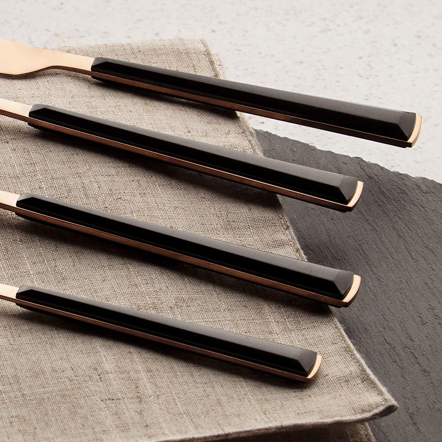 Tower T859007RGB 16 Piece Cutlery Set, Rose Gold and Black, Steel ...