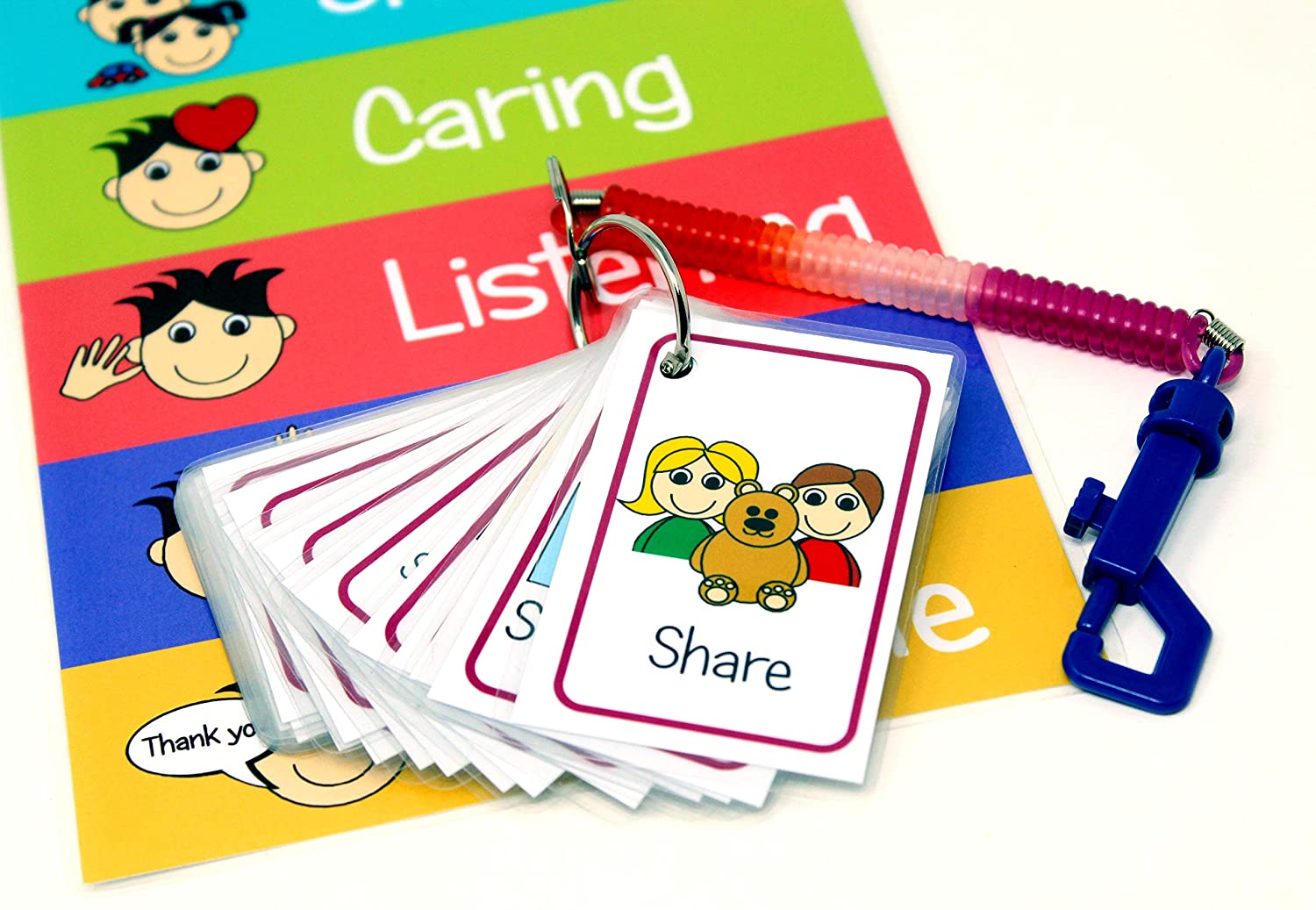 Children’s Visual Behaviour Flash Cards Keyring Pack – Positive ...