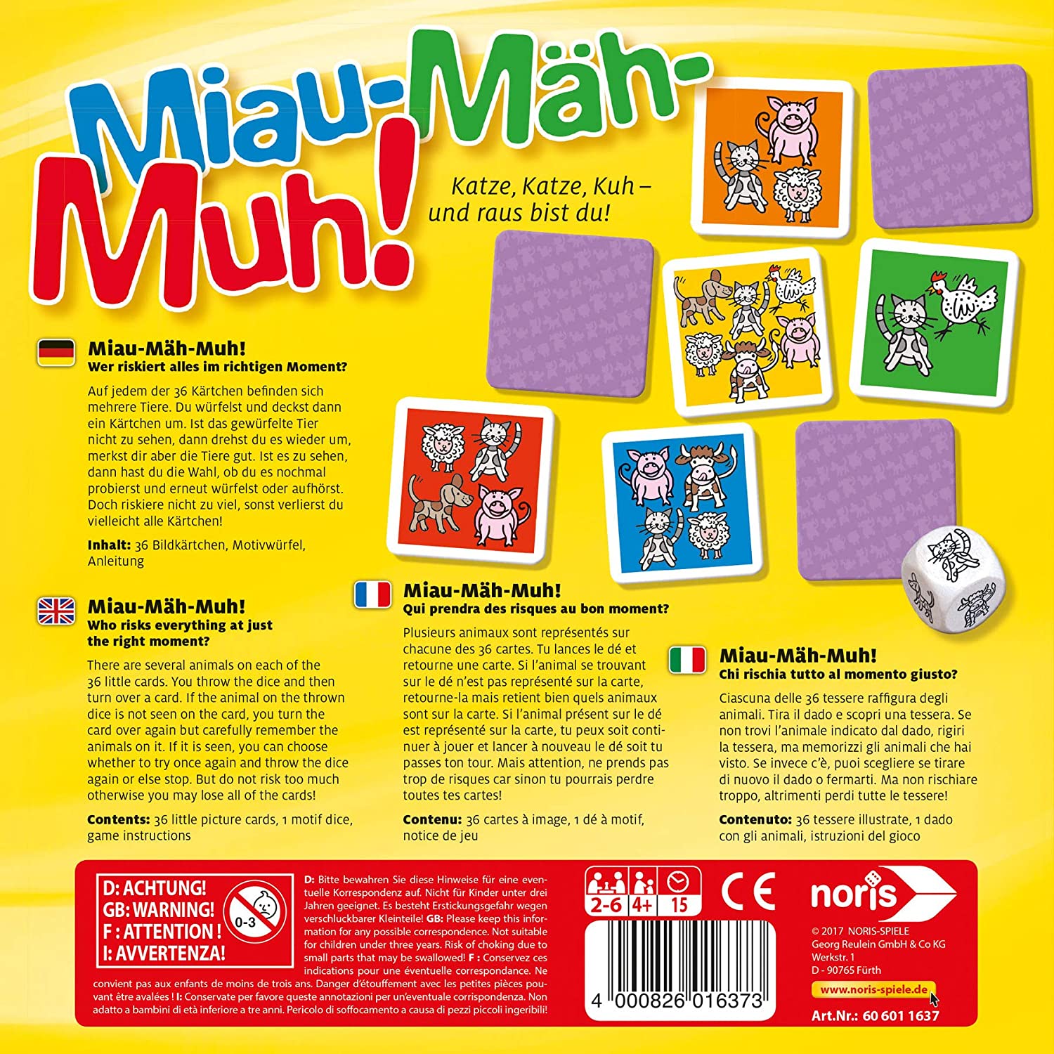 noris 606011637″ Miau Mäh Muh Memo Game – BigaMart