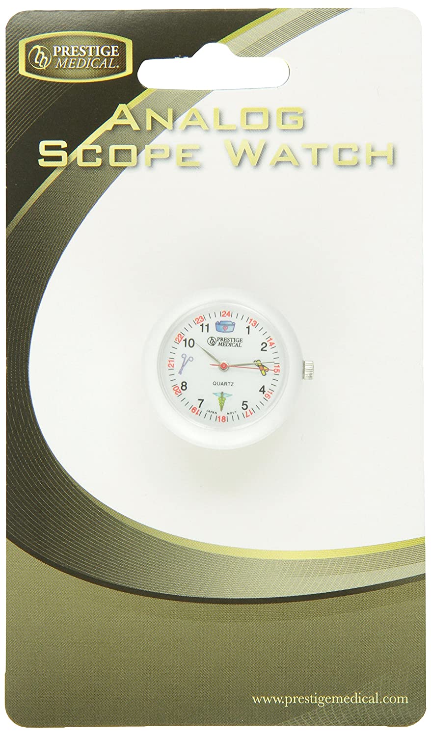 Prestige Medical Analog Stethoscope Watch with Medical Symbols, White ...