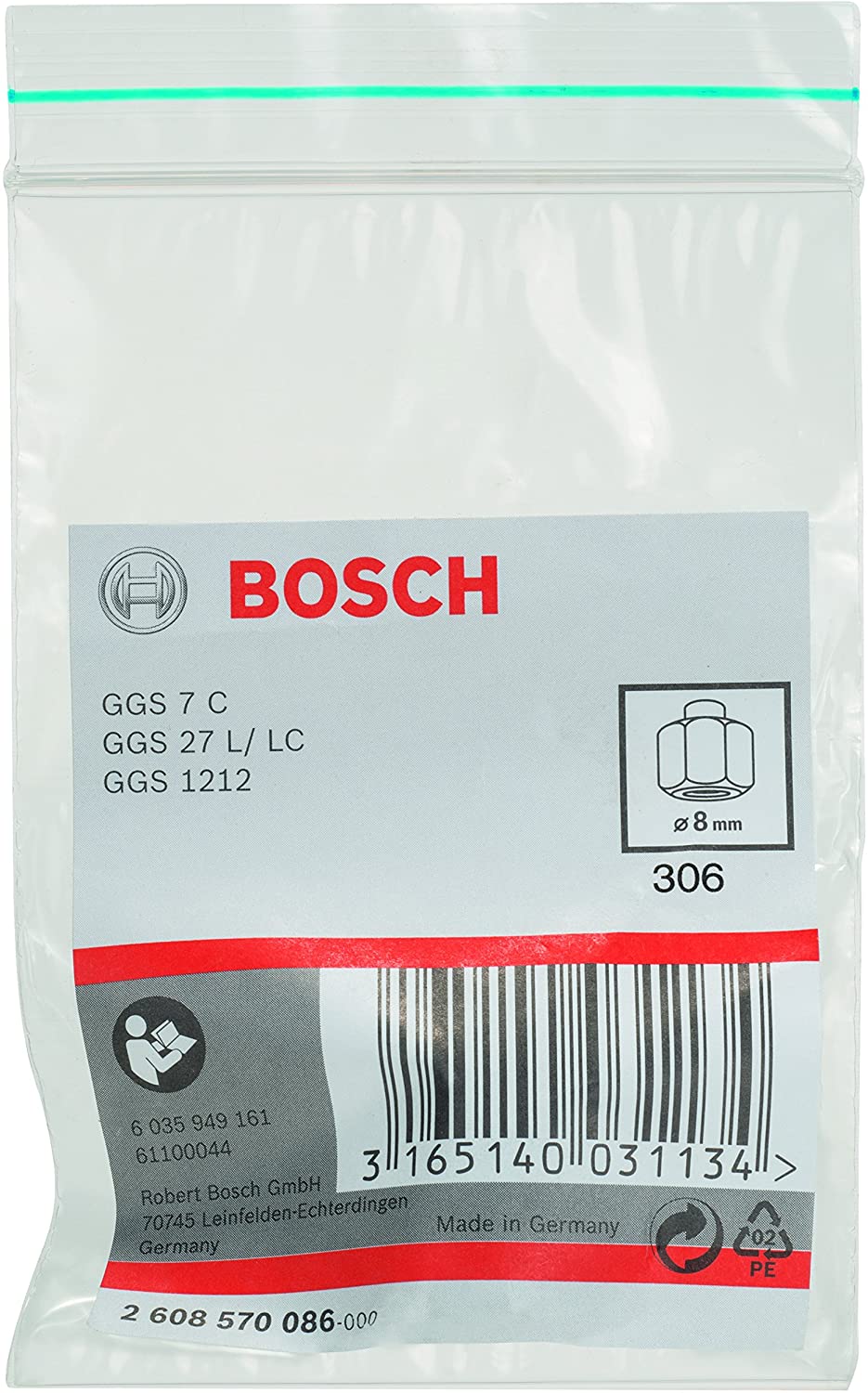 Bosch 2608570086 Collets and Locking Nuts, 8mm, Black – BigaMart