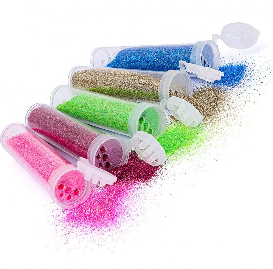 abeec Glitter Shaker Tubes in 32 Assorted Vibrant Colours – 32 Fine ...
