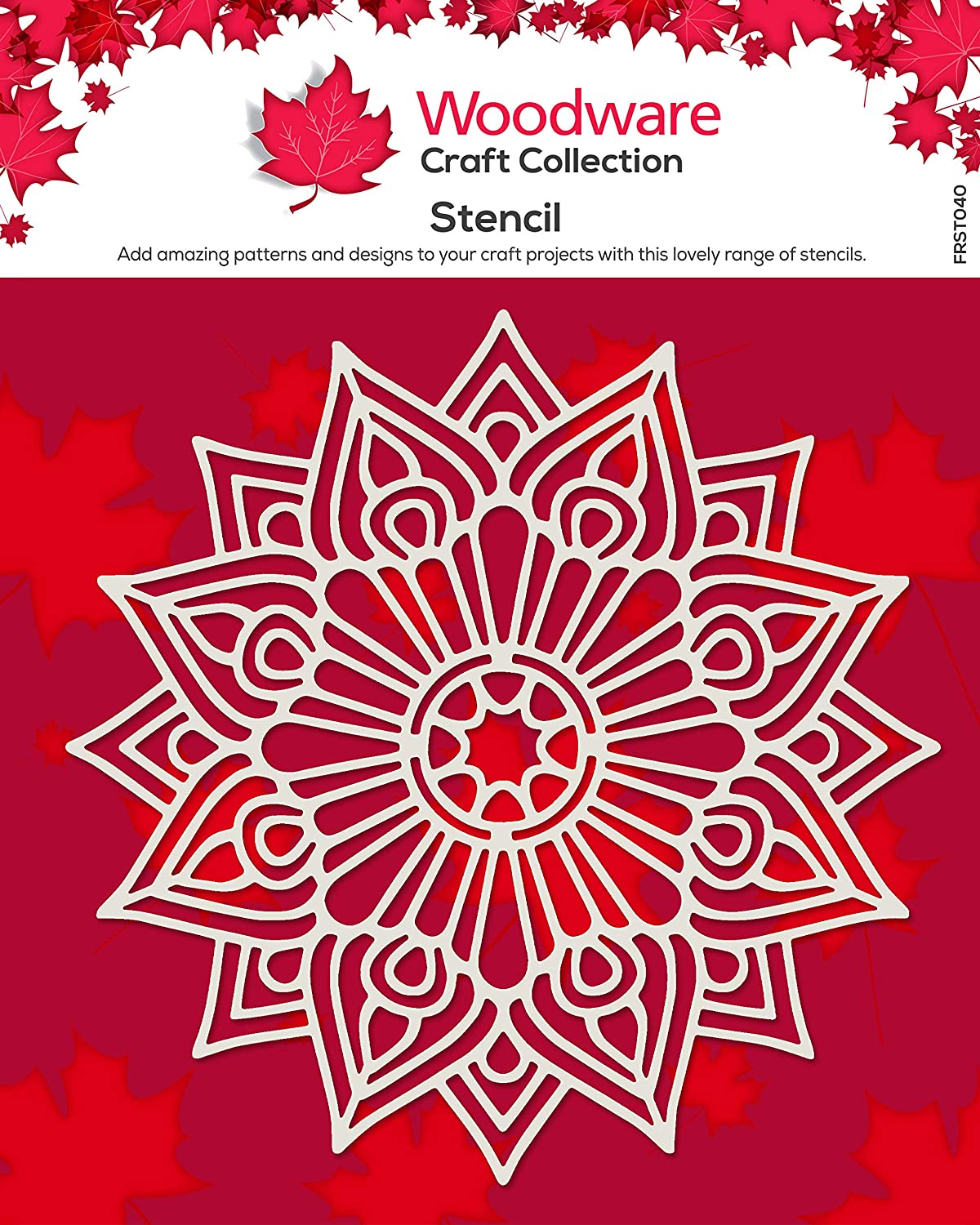 Woodware Francoise Collection-Stencil-Raindrop Mandala, 6.8 x 6.8 ...