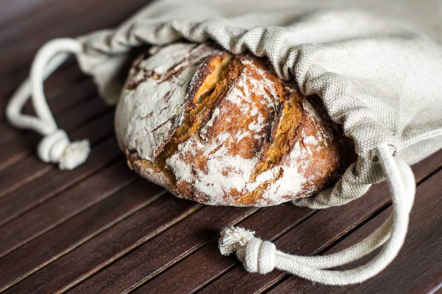 jomas design Bread Bag 100% Linen – Bread Storage 30 x 40 cm ...