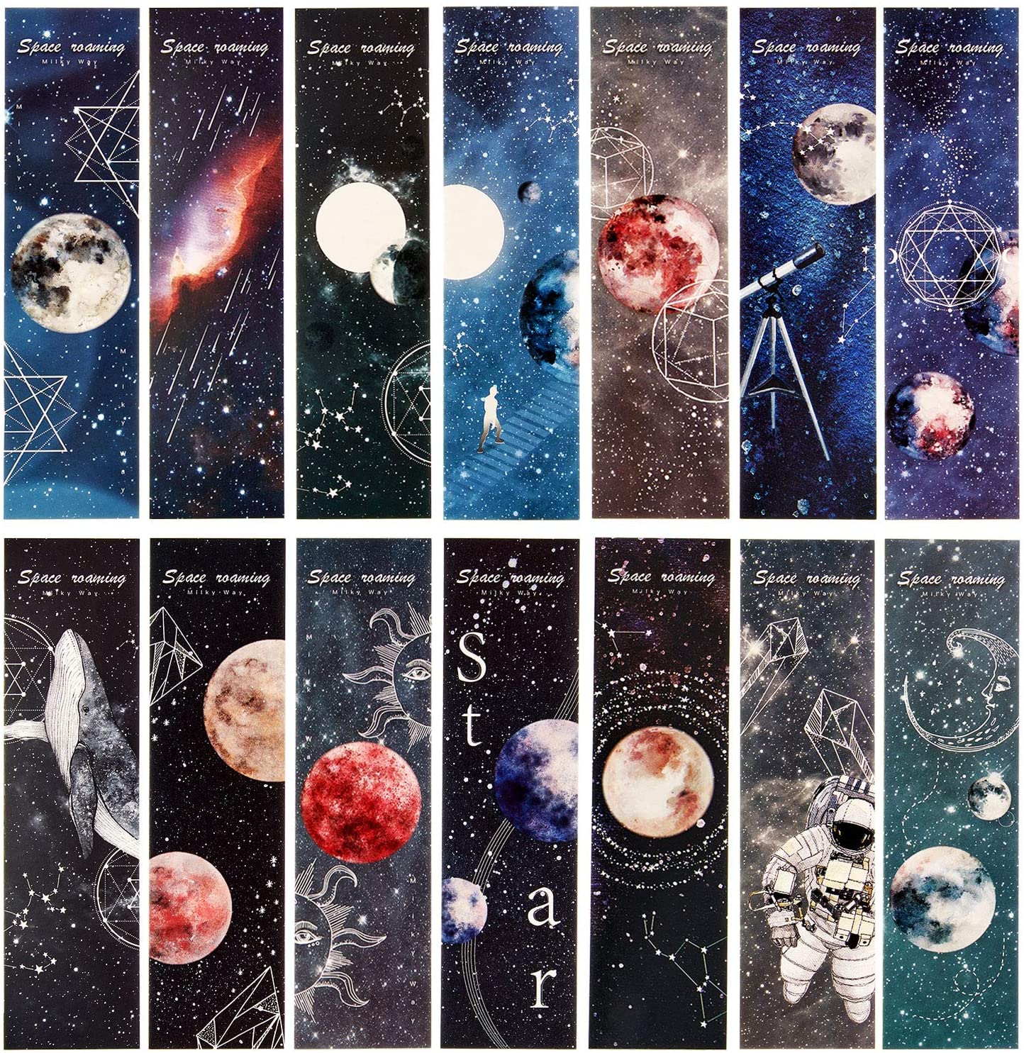 60 Pieces Space Roaming Bookmarks Vintage Style Bookmarks Retro ...