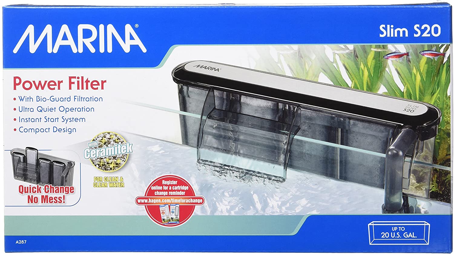Marina Slim Aquarium Filter S20 – Hangs from Back of Tank – BigaMart