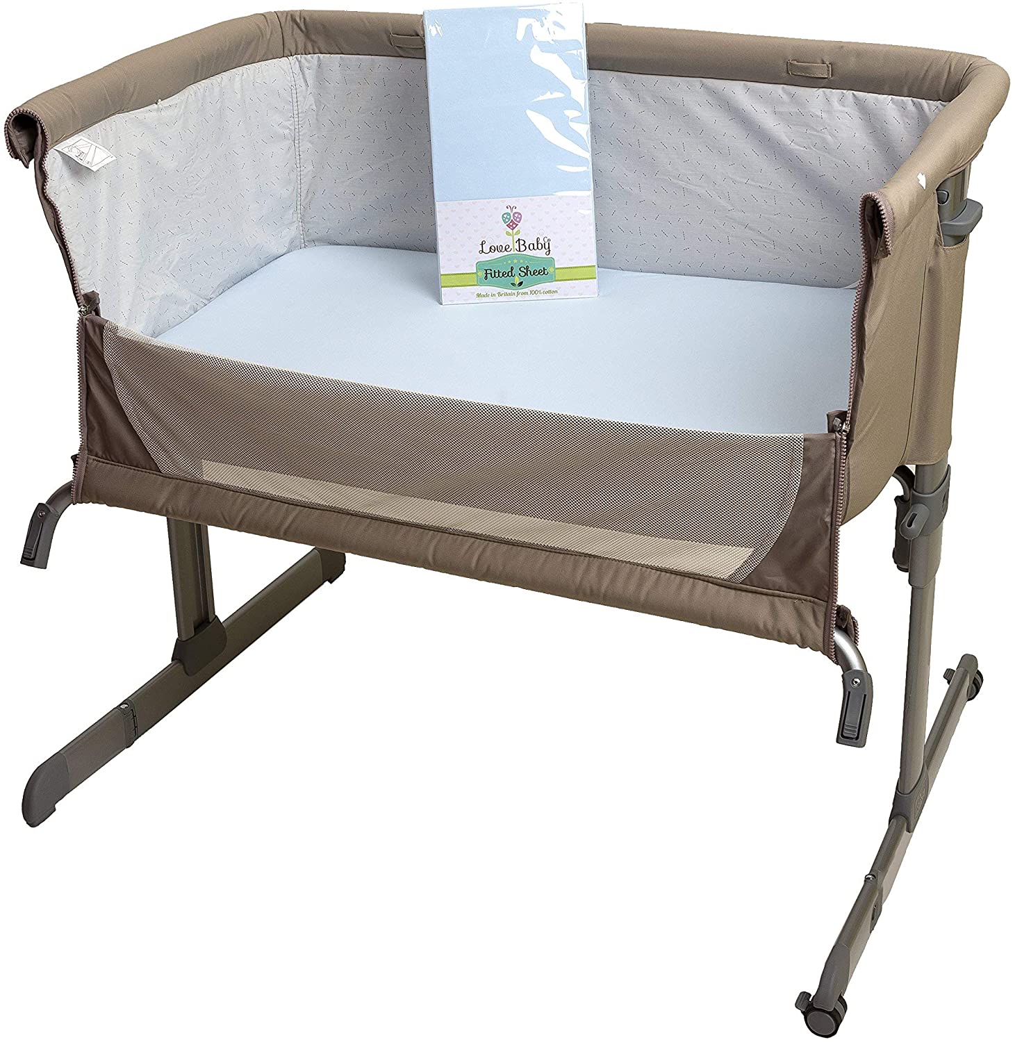 Premium Soft Blue Organic Cotton cot Sheet Compatible for The Babylo ...