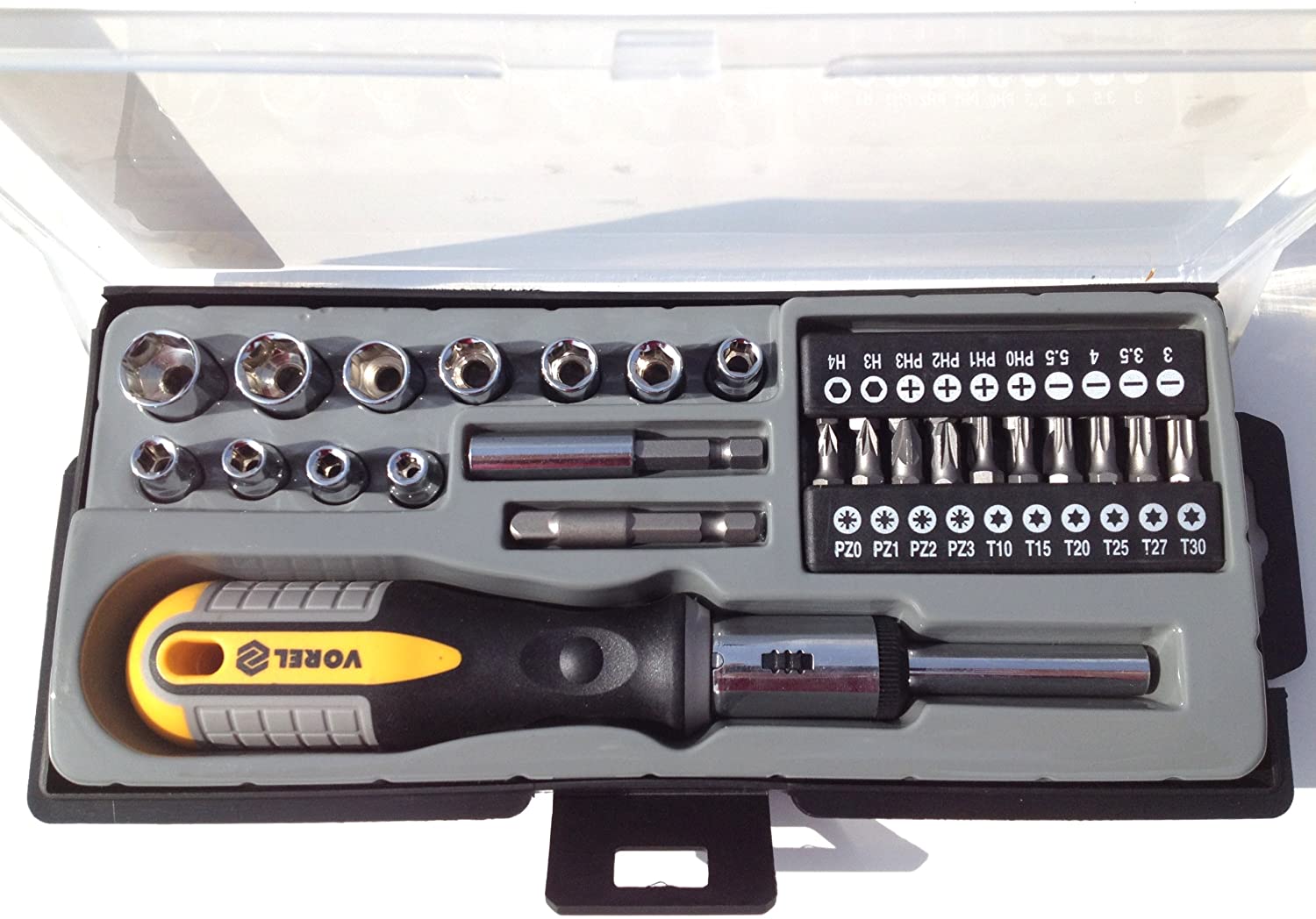 Screwdriver Set with Ratchet and Inserts 36 Pieces. – BigaMart