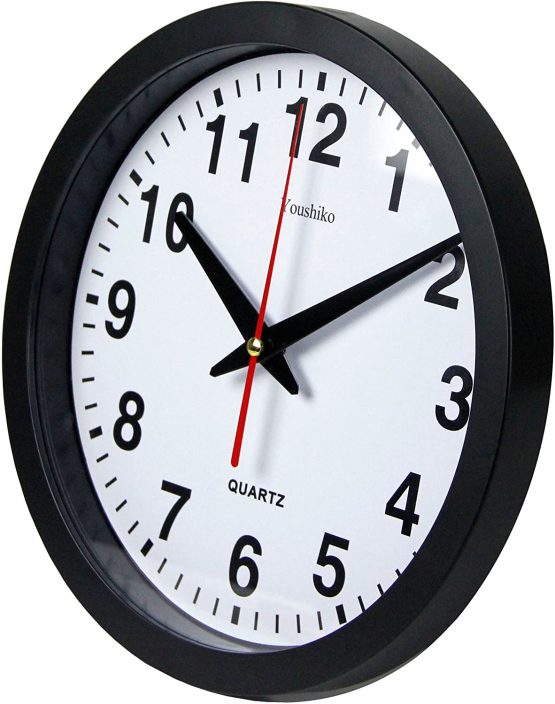 Youshiko Stylish Black & White Bold Classic Quartz Wall Clock Non ...