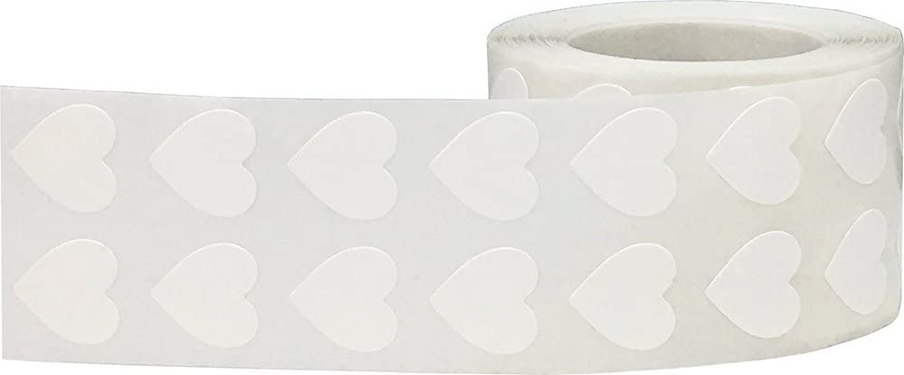 White Heart Stickers, 13 mm 1/2 Inch Valentine’s Day Labels 1000 Pack ...