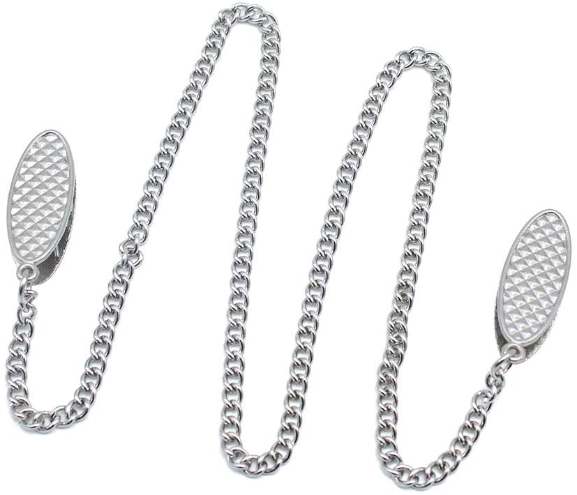 JaneYi (3 Pack) Silver Metal Napkin Clips Chain 49cm Flexible Napkin ...