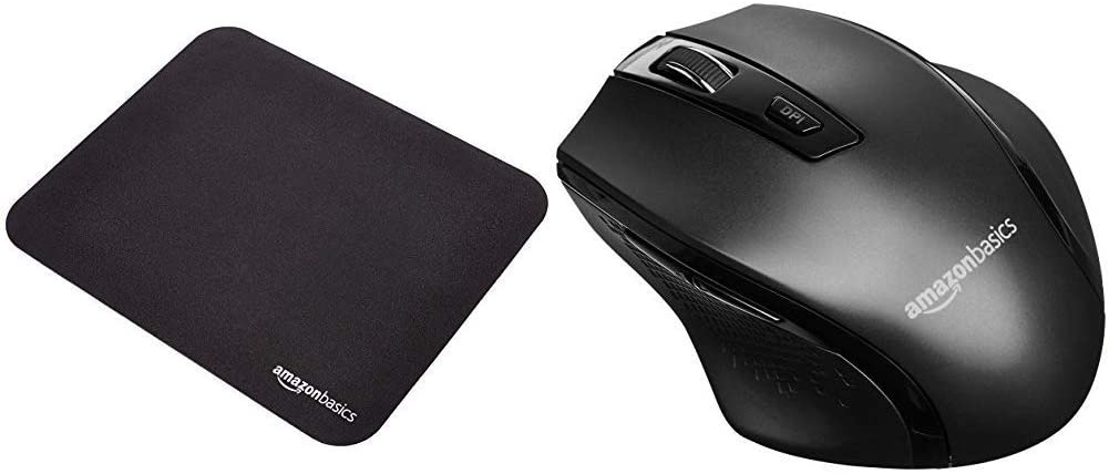 AmazonBasics Ergonomic Wireless Mouse – DPI adjustable – Black & Gaming ...