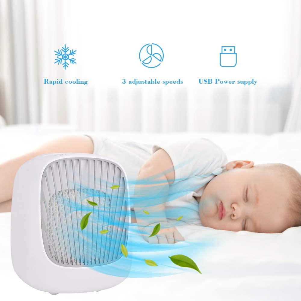 Hisome Mini Air Cooler, 3 in 1 Portable Mini Air Condition, Air Cooler ...