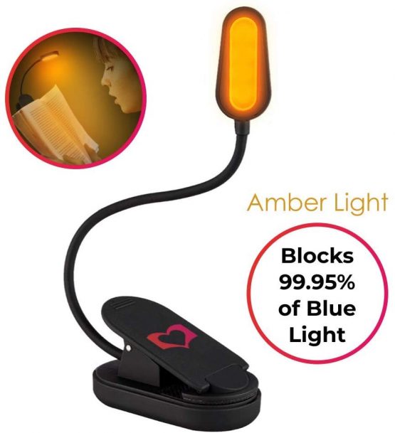 Amber Soft – Blue Light Blocking – Reading Light – and Rechargeable ...