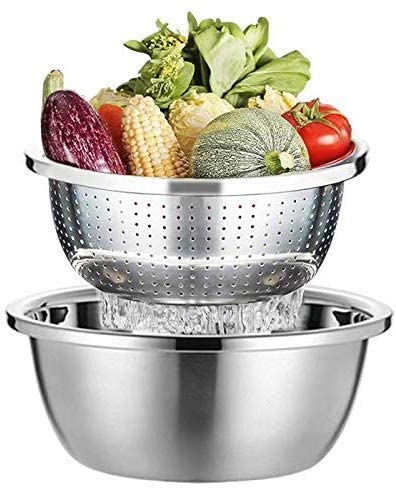 Strainer Stainless Steel and Salad Bowl, Noodle Strainer, Strainer ...
