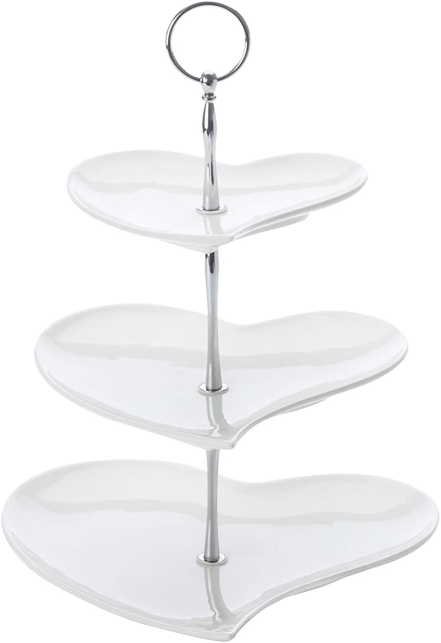 Maxwell Williams White Basics 3 Tier Cake Stand In Gift Box Heart