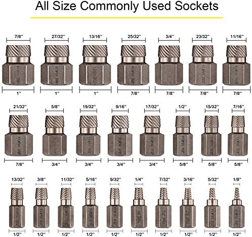 LANNIU 25Pcs Screw Extractor Set, Hex Head Multi-Spline Easy Out Bolt ...