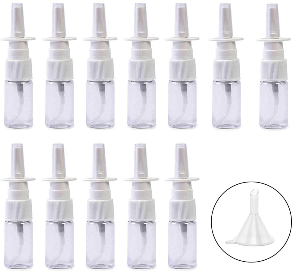 12 Pcs Empty Nasal Spray Bottles with 1 Pcs Mini Funnel, 10 ml ...