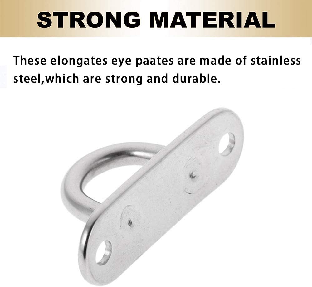 NETUME 4 Pcs Eye Plate – M5/304 Stainless Steel, 5mm Oblong Pad Eye ...