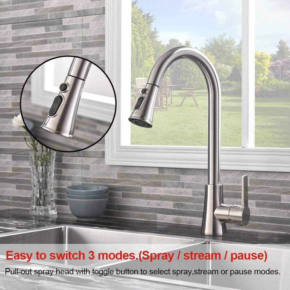 Modern Commercial Chrome monobloc Single Lever Kitchen Sink Taps,1 ...