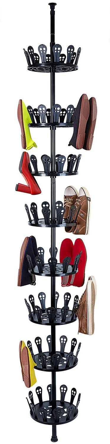 Tatkraft Jo Extendable Rotating Shoe Storage for up to 48-Pairs ...