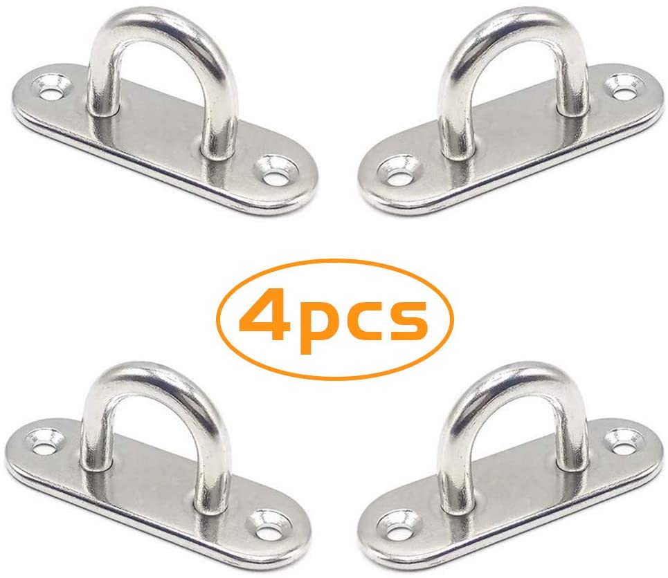 NETUME 4 Pcs Eye Plate – M5/304 Stainless Steel, 5mm Oblong Pad Eye ...