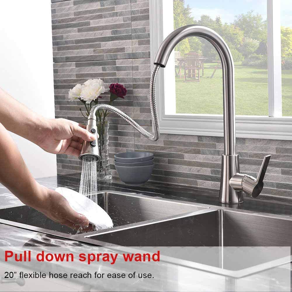 Modern Commercial Chrome monobloc Single Lever Kitchen Sink Taps,1 ...