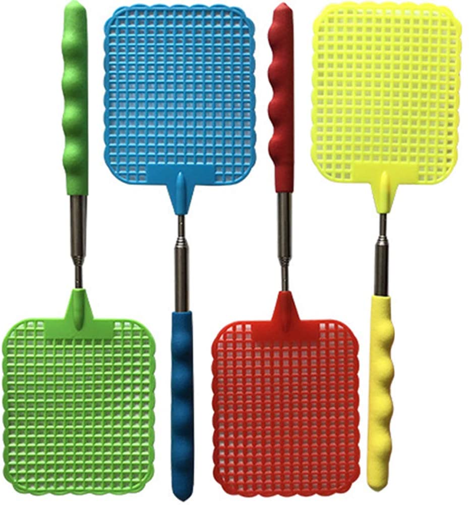 Jixista 4pcs Telescopic Fly Swatters Extendable Fly Swatter Plastic ...