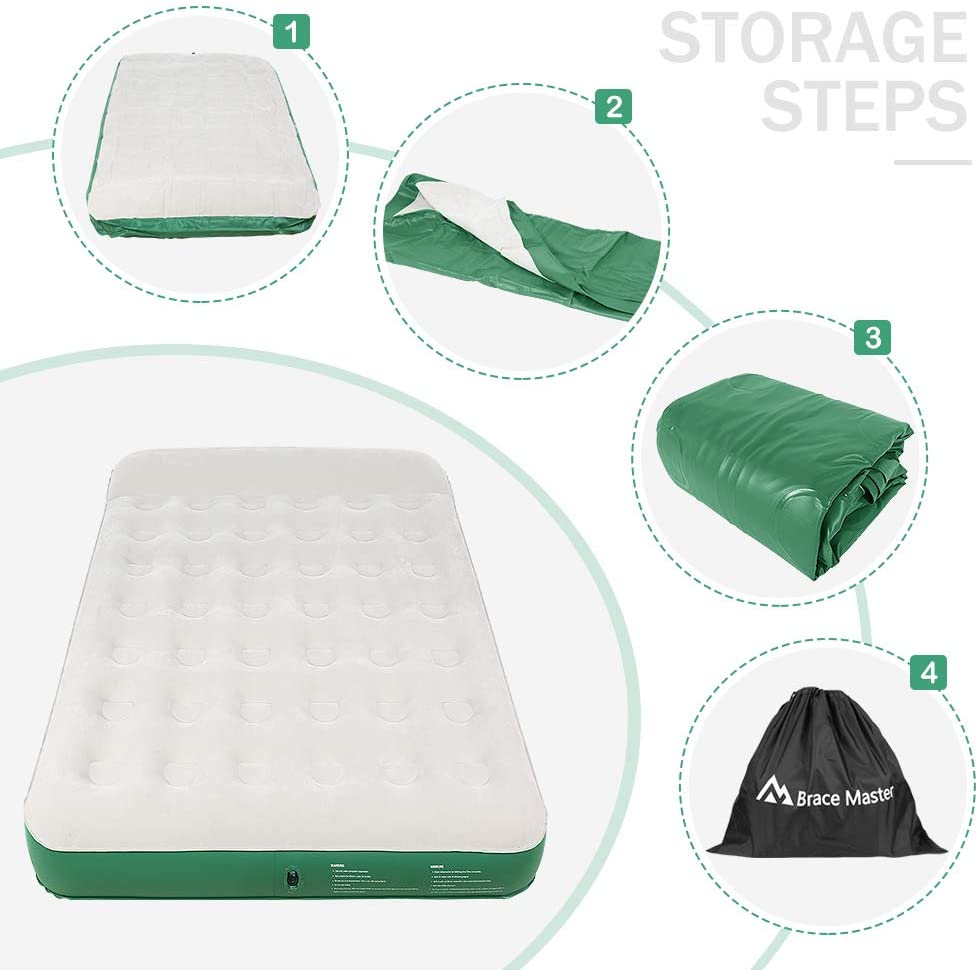 Brace Master Air Mattress with Pillow, Blow up Air Bed, Waterproof ...