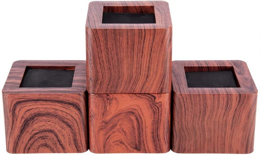 Niceclub Dark Brown Wood Grain 3 Inch Bed Risers Heavy Duty Table ...