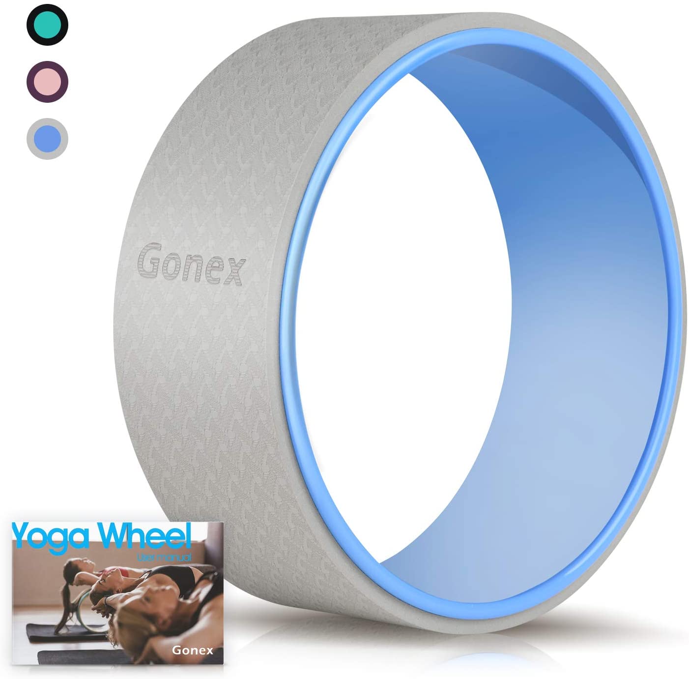 Gonex Yoga Wheel 33cm×12.5cm for Back Pain Stretching with 10mm Thicken ...