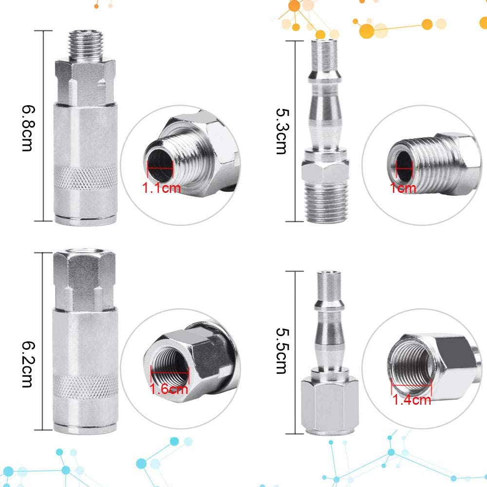 EMAGEREN 10 PCS Air Hose Fitting 1/4″ BSP Air Compressor Fittings ...