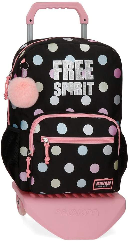 Movom Free Dots Backpack with Trolley Black 33x44x17 cms Polyester 16 ...