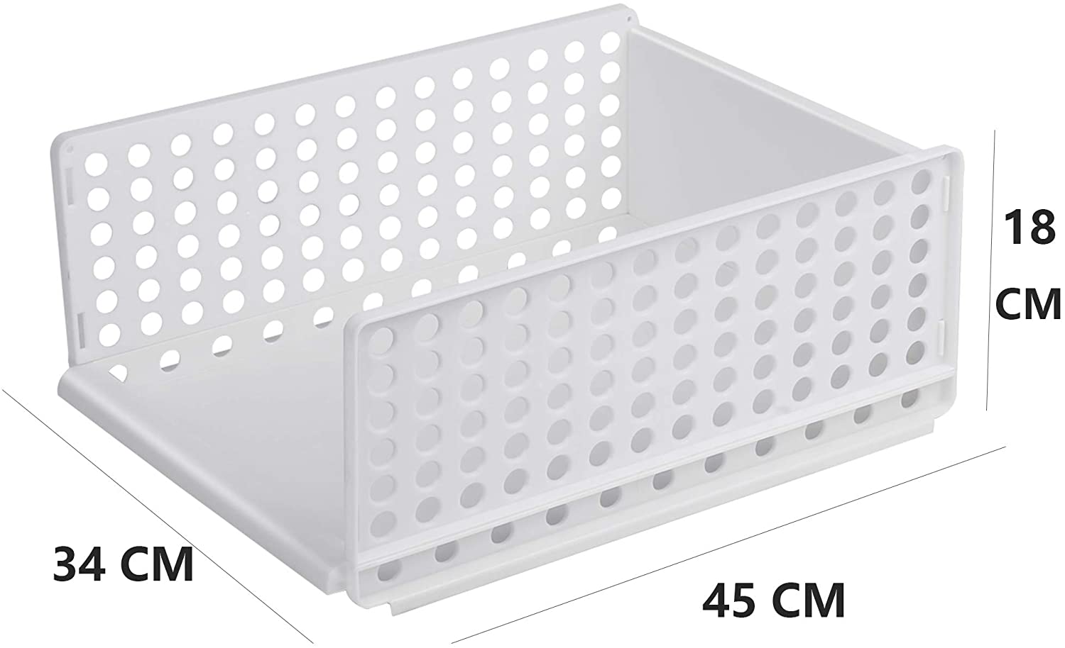 Hossejoy 4 Pack Stackable Wardrobe Storage Organizer Plastic Detachable