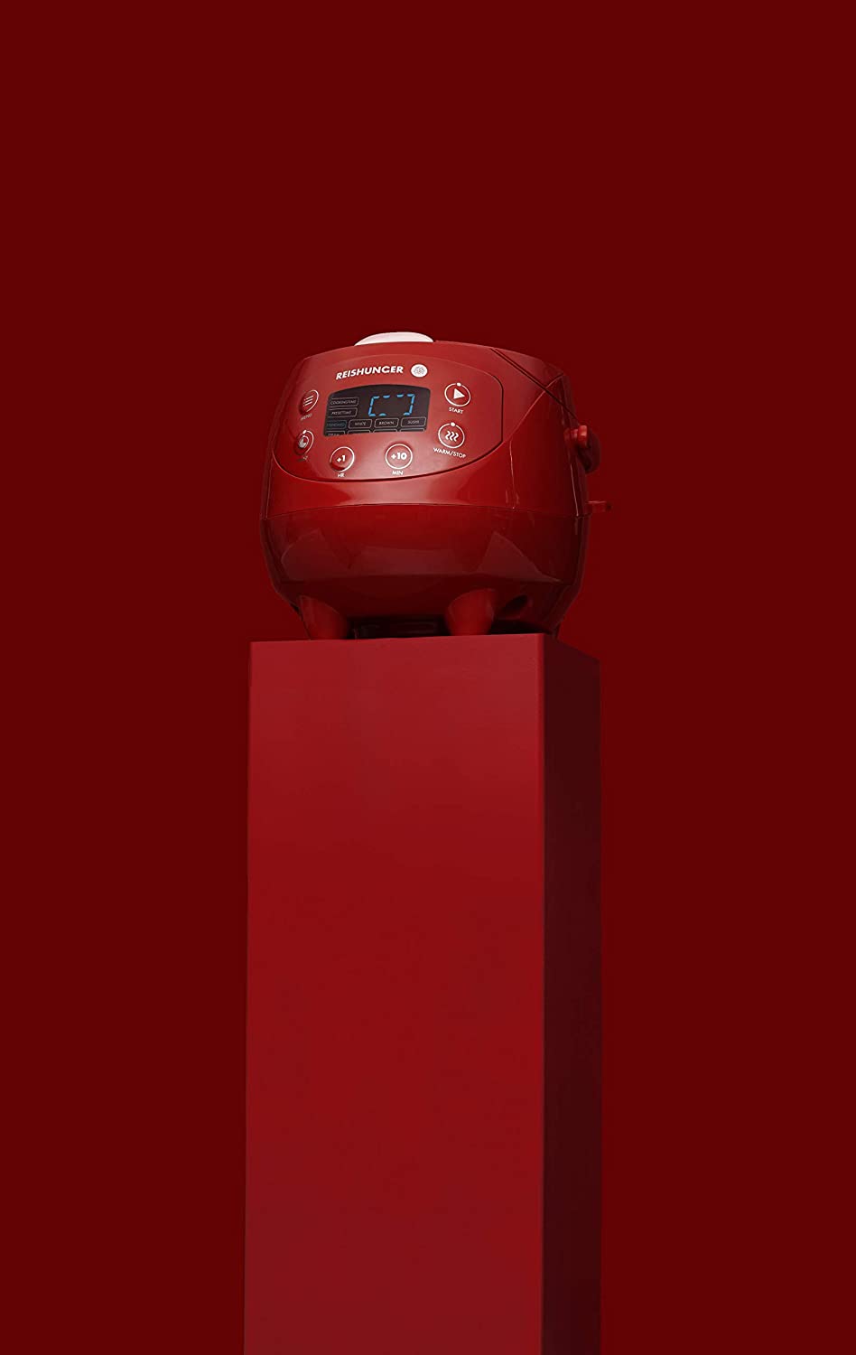 Reishunger Digital Mini Rice Cooker & Steamer – Red – Keep Warm ...