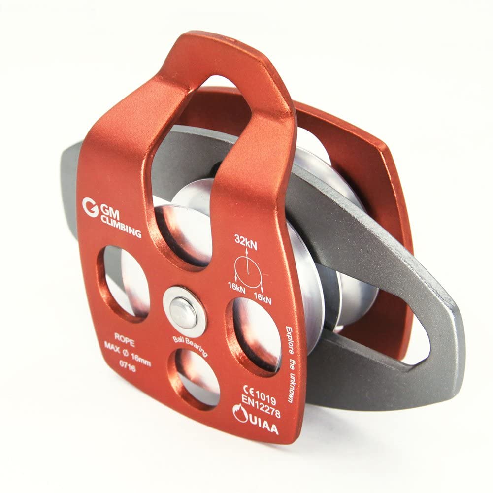 GM CLIMBING 32kN UIAA Certified Large Rescue Pulley Single/Double ...